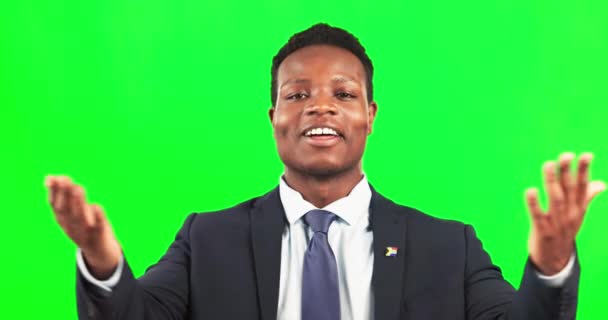 Portrait Presentation Business Black Man Green Screen Background Studio ...