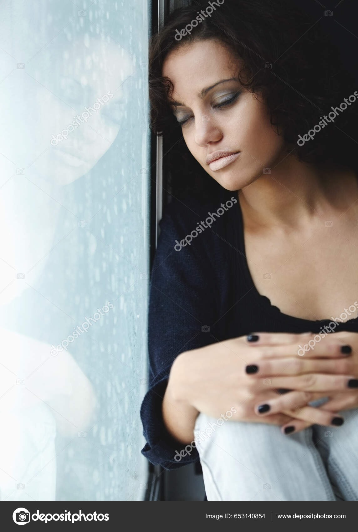 Sad Girl In Rain Crying