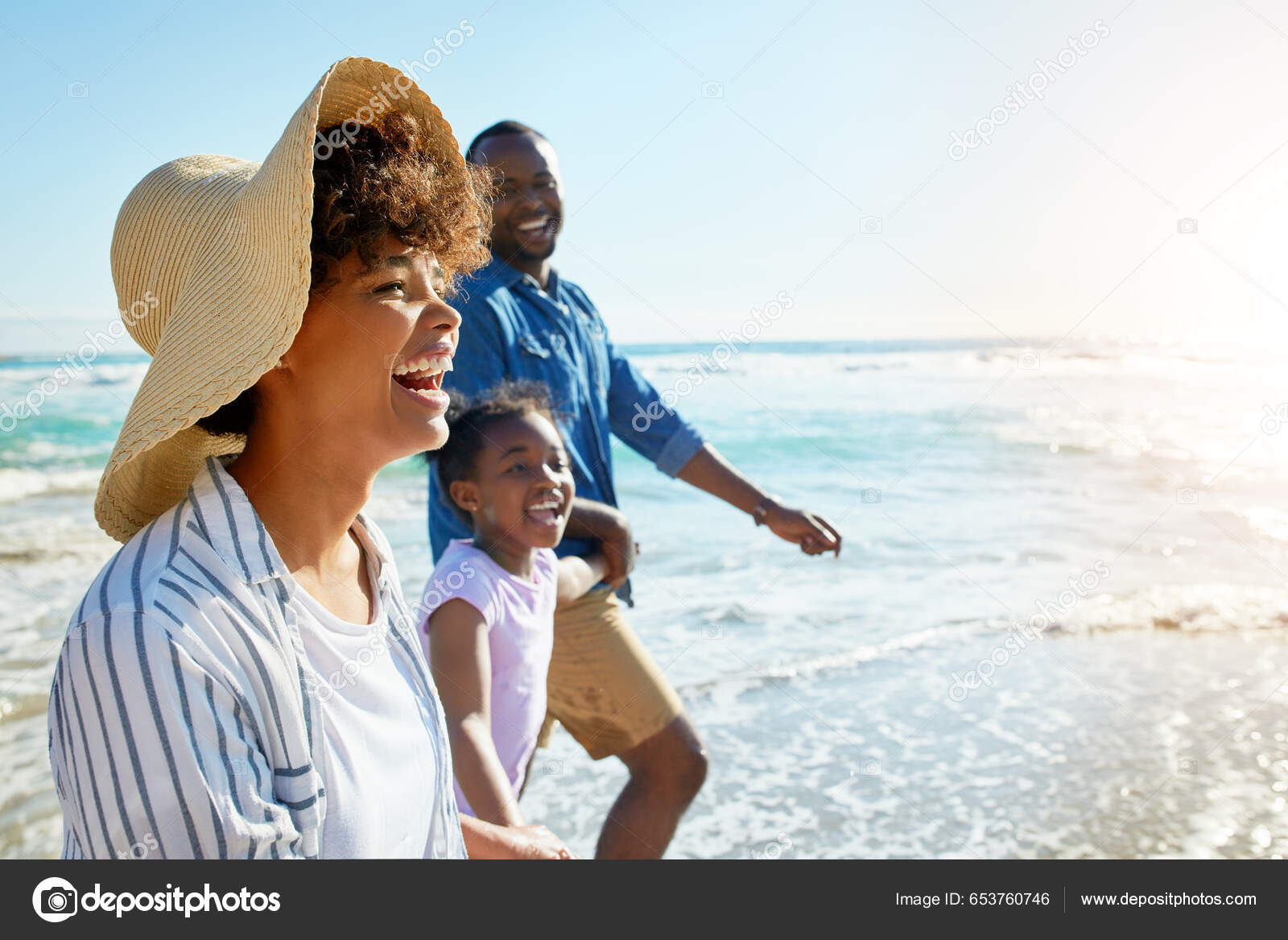 Summer Days Best Spent Family Adorable Little Girl Going Walk Stock ...