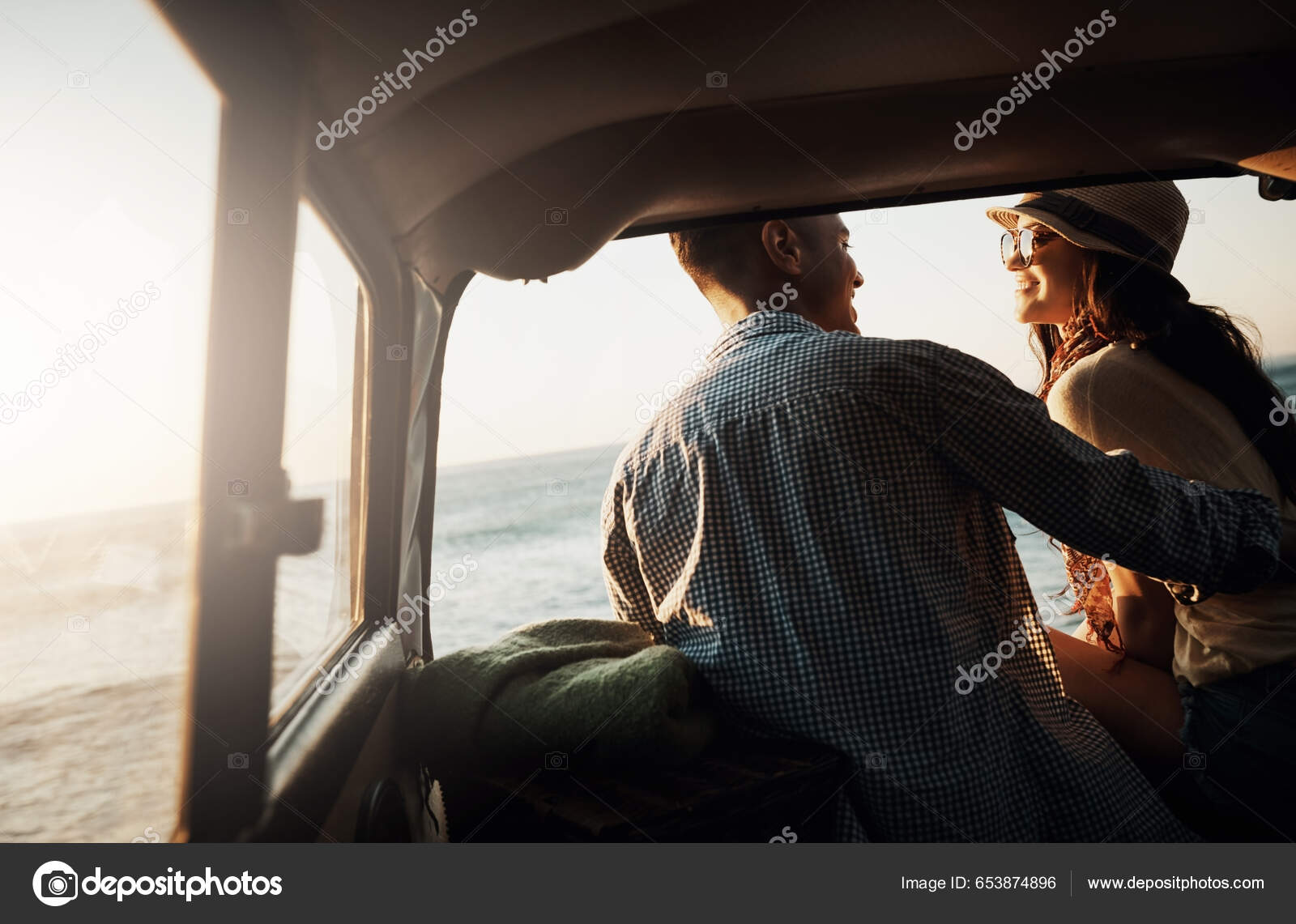 Own Personal Corner World Affectionate Young Couple Enjoying Road Trip ...