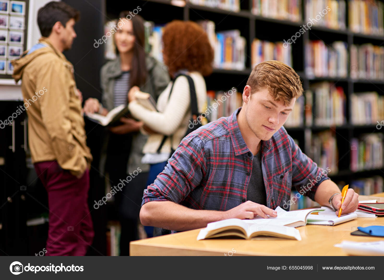 Male Student Studying