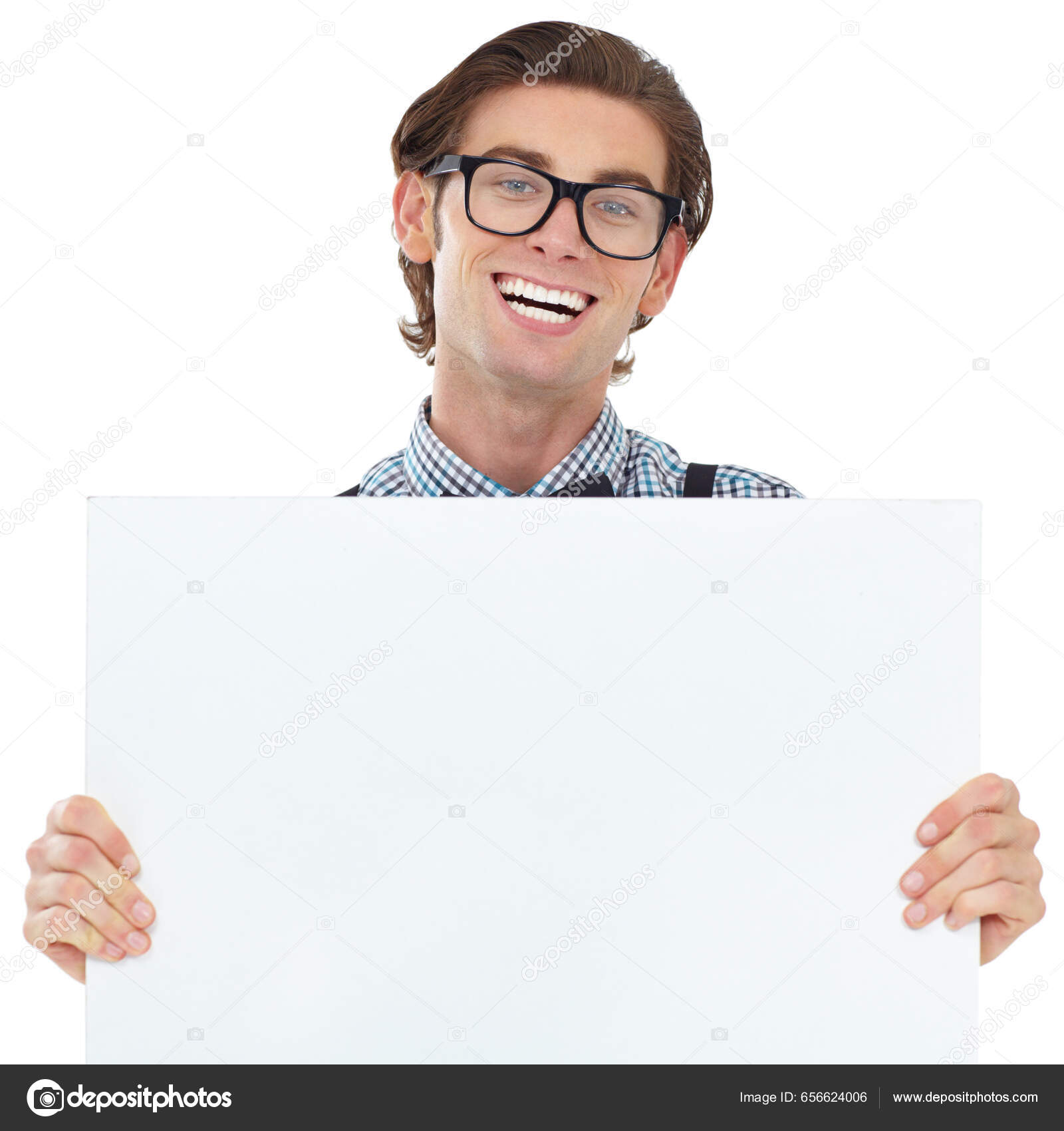 Happiness Portrait Man Poster Mockup Studio Isolated White Background ...