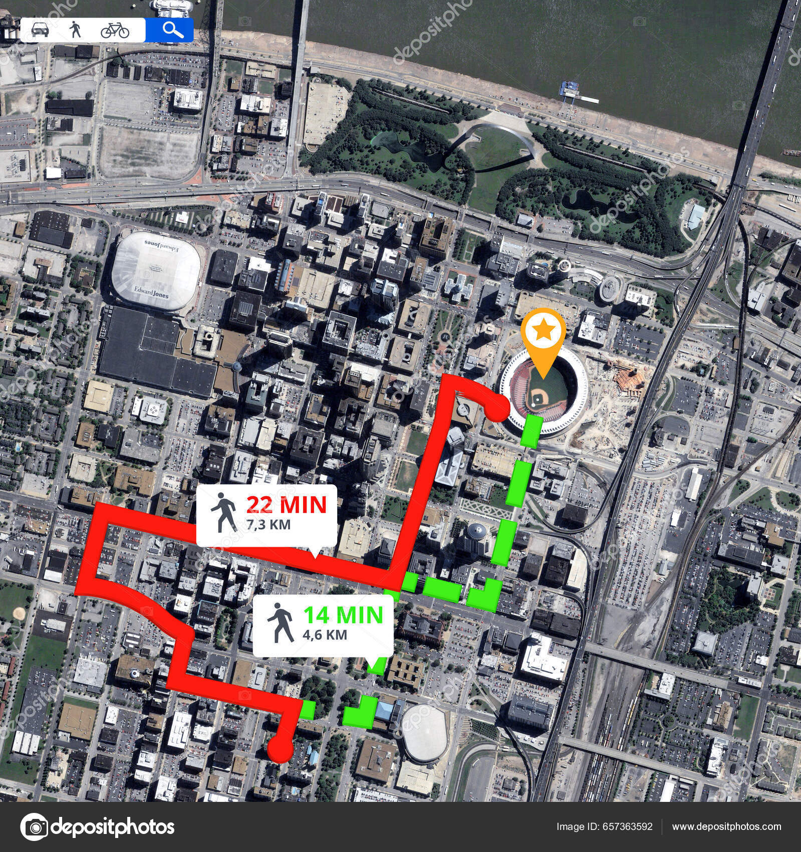 Satellite Map Direction Location Pin Travel Information Navigation ...