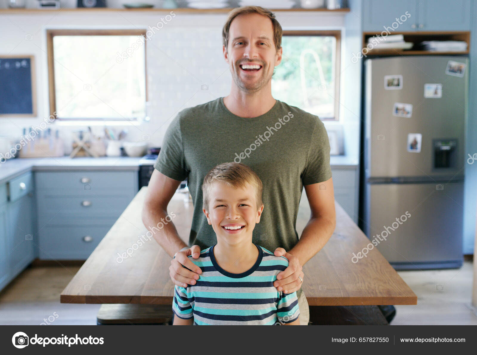 Great Dad Great Son Cropped Portrait Affectionate Young Father Looking ...