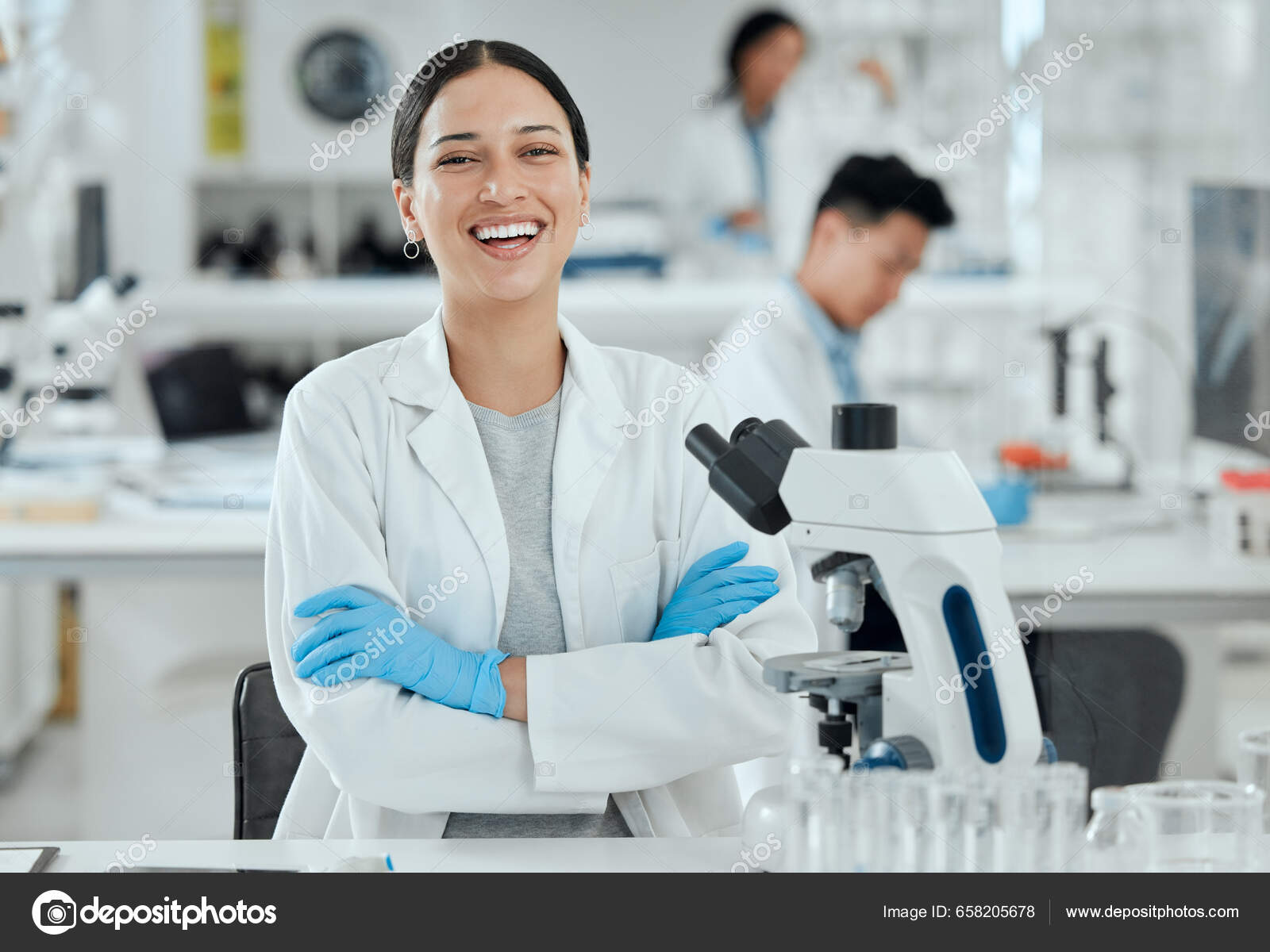 Leader Her Field Beautiful Young Scientist Her Lab — Stock Photo ...