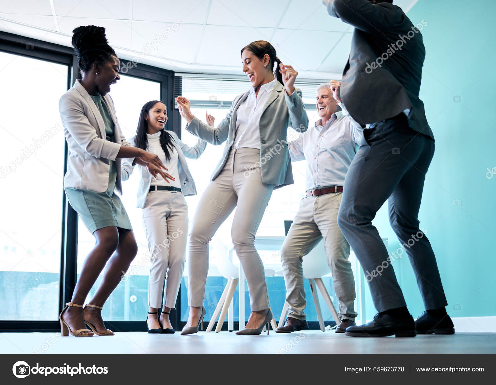 Business People Diversity Dancing Team Building Celebration Corporate ...