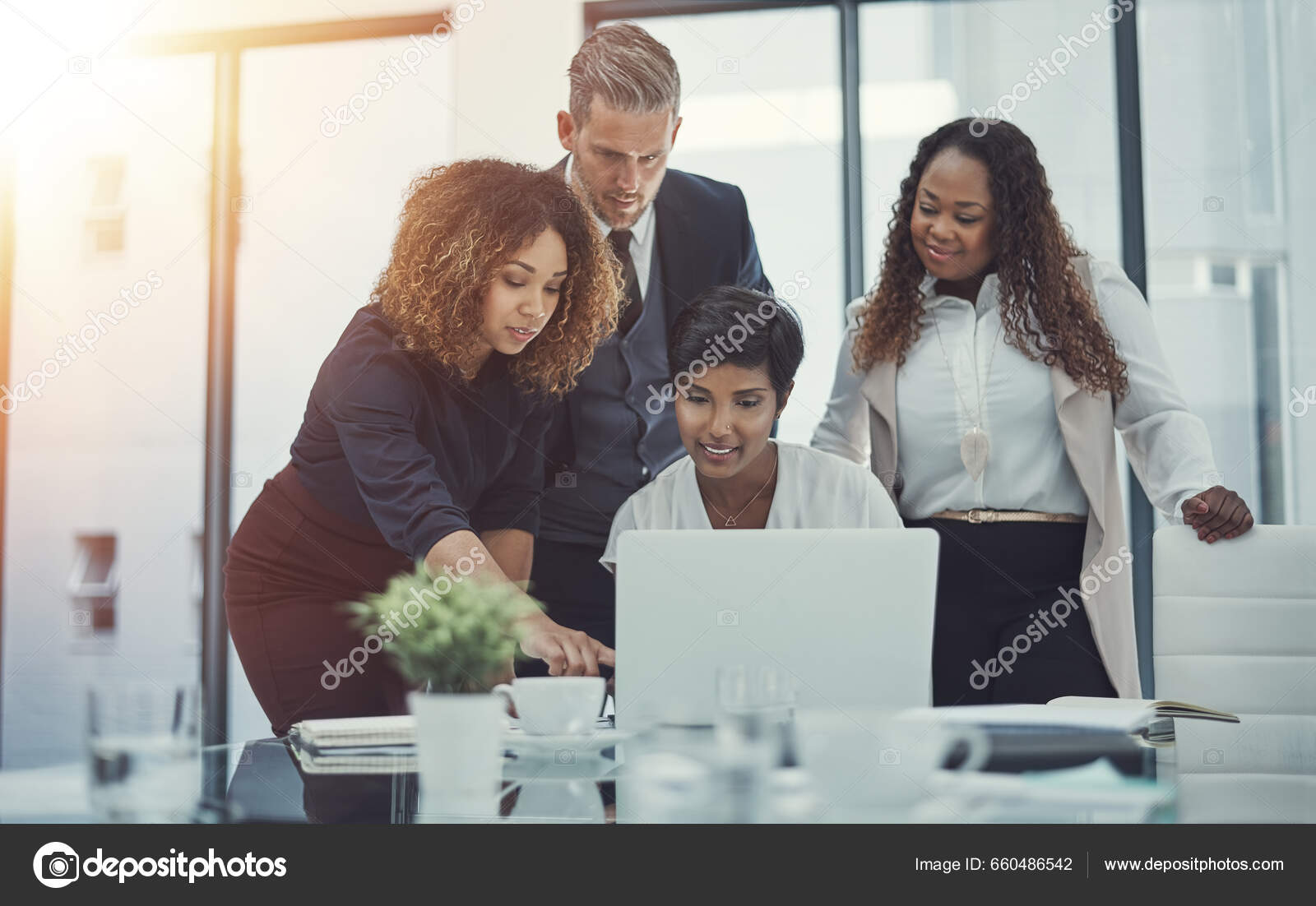 Sharing Responsibility Successful Collaboration Group Colleagues Using ...