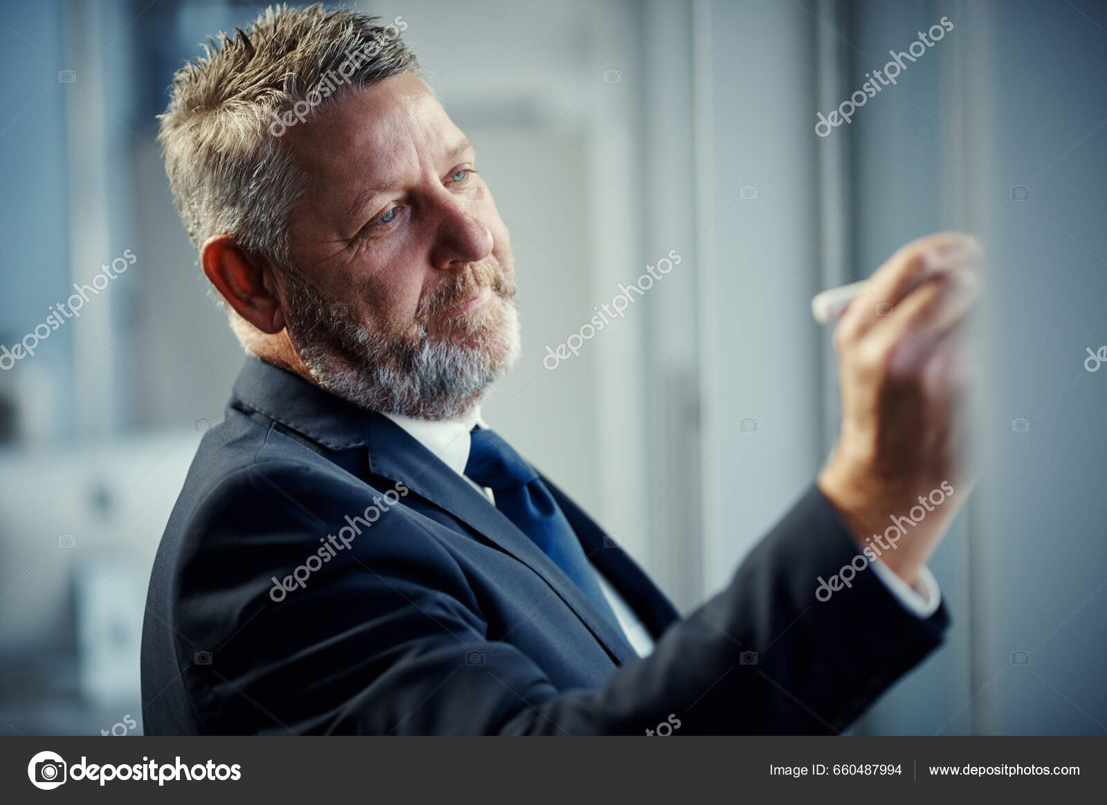 Formulating Ideas Success Mature Businessman Having Brainstorming ...