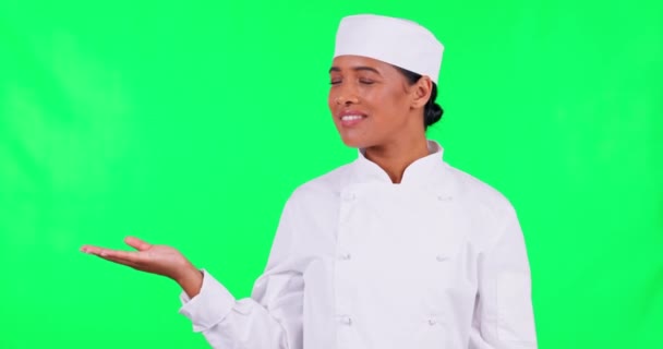 Green Screen Chef Hand Sign Menu Presentation Option Food Marketing ...