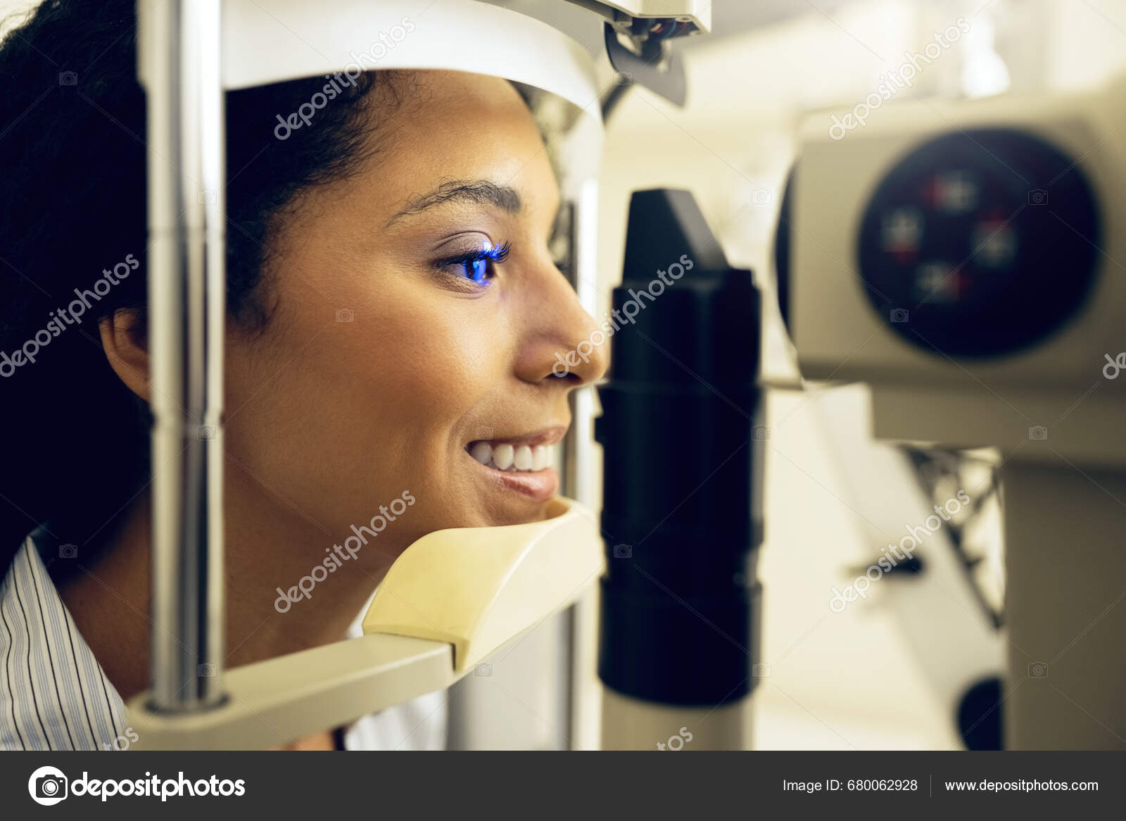 Woman Eye Exam Optometry Vision Medical Healthcare Consultation Glaucoma Check — Stock Photo ...