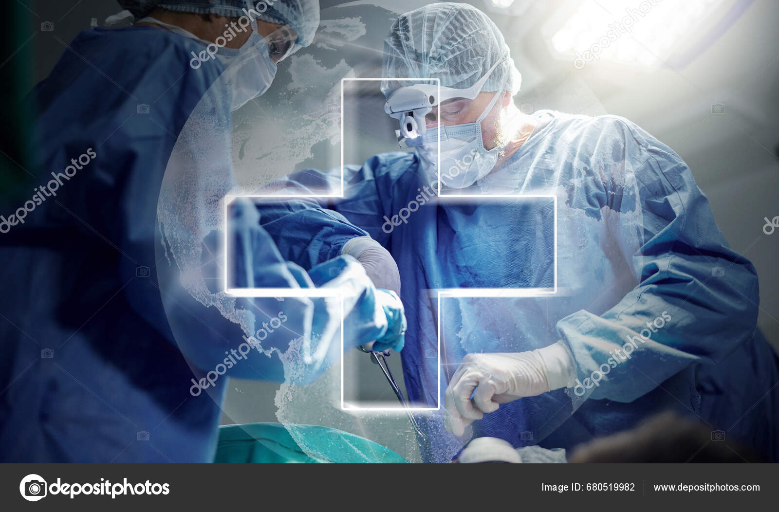 Surgery People Global Sign Overlay Icu Emergency Wound Healing Service ...