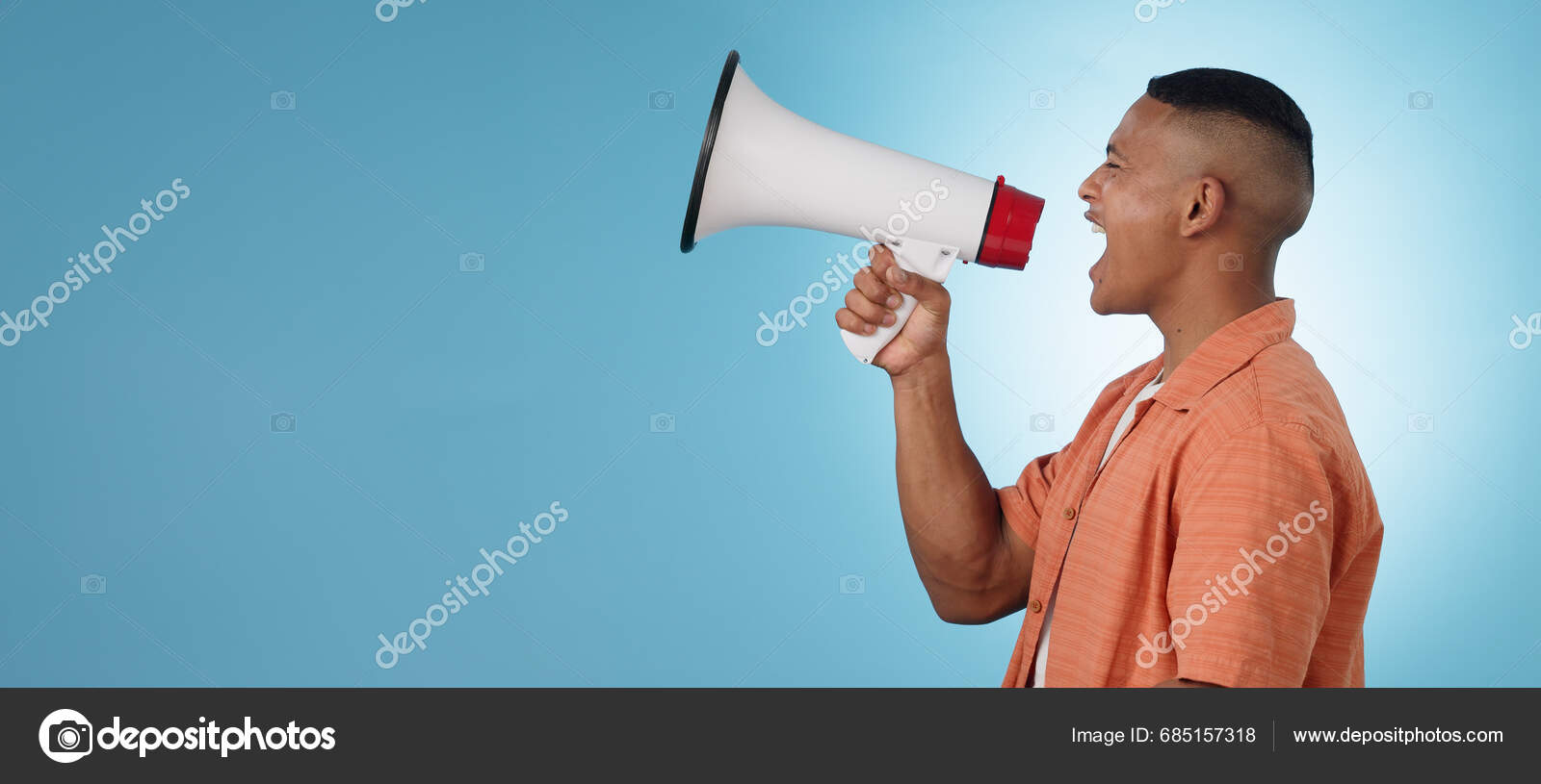 Man Megaphone Voice Protest Angry Speech Politics Justice Vote Change ...