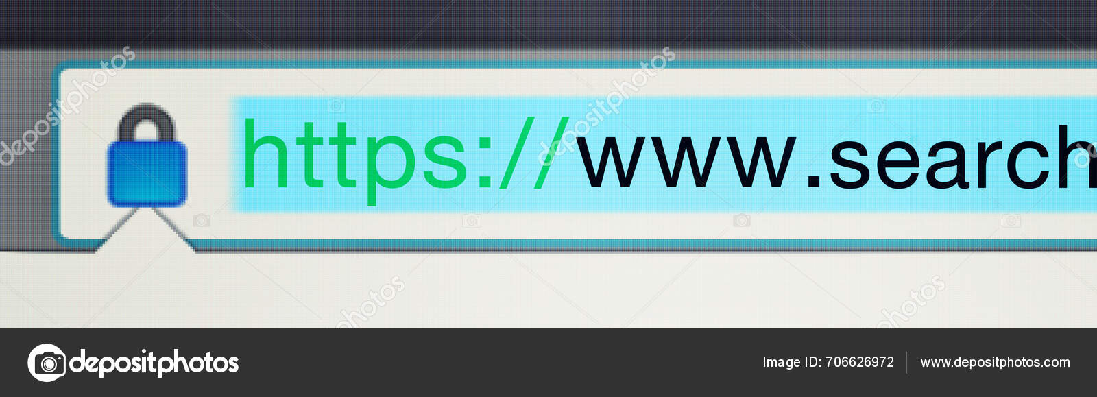 Secure Website Url Search Bar Computer Screen Information Worldwide ...