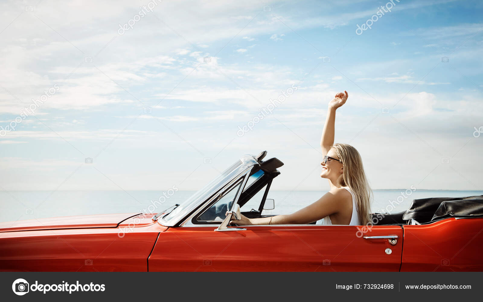 Travel Road Trip Happy Woman Car Smile Adventure Summer Vacation ...