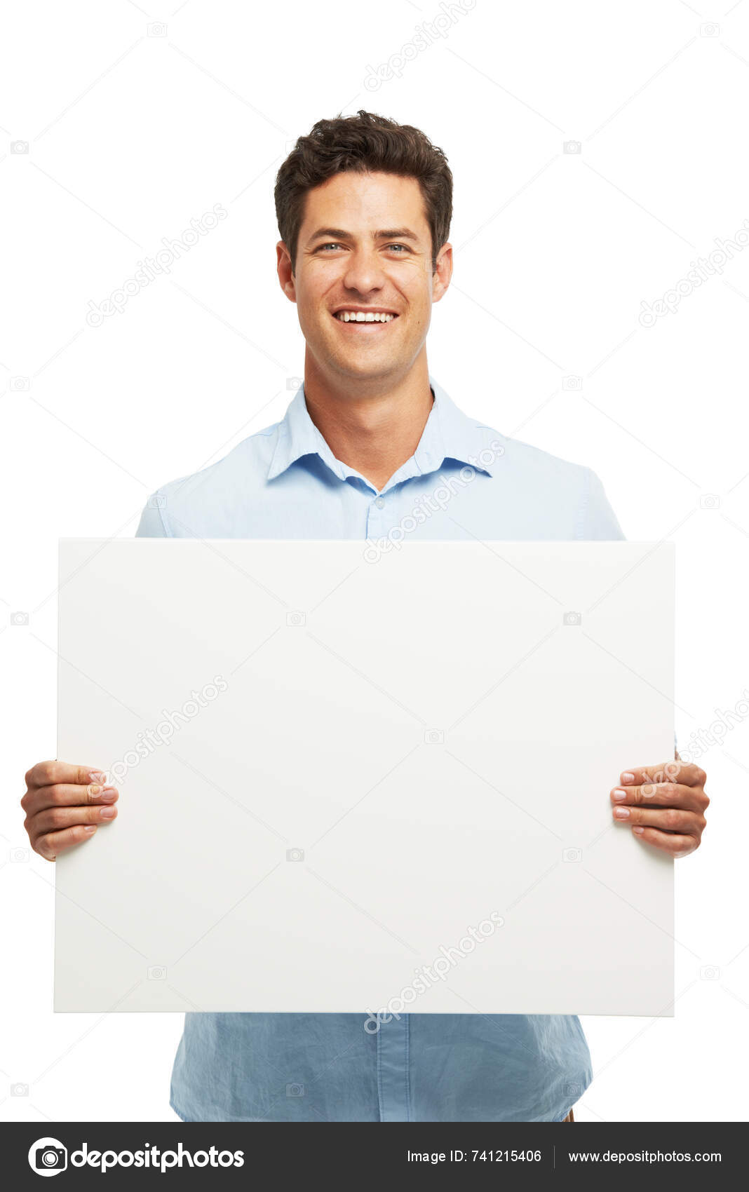 Feliz Póster Retrato Del Hombre Estudio Para Noticias Anuncios ...