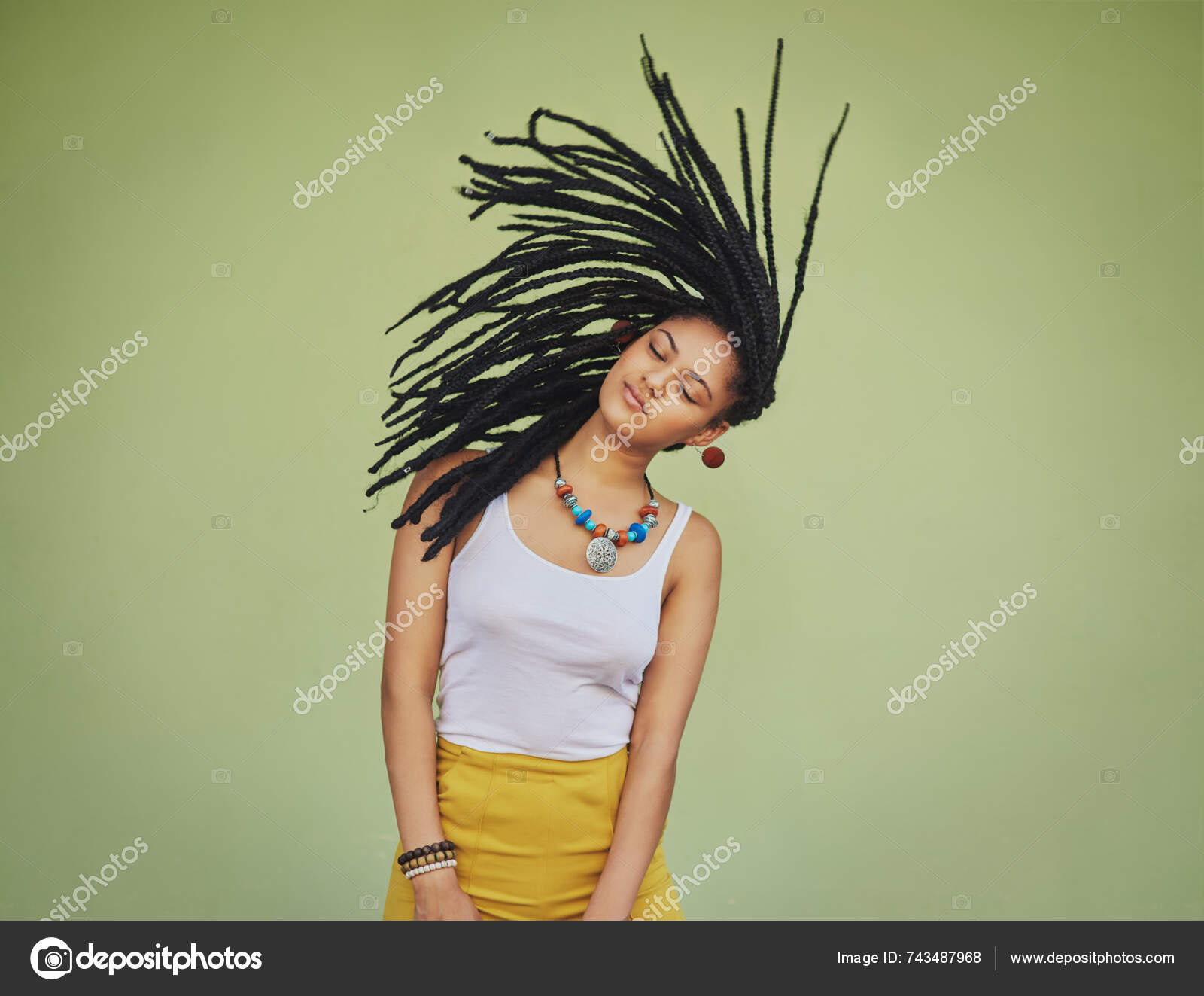 Woman Dancing Dreadlocks Studio Fashion Stylish Clothes Cool Look ...