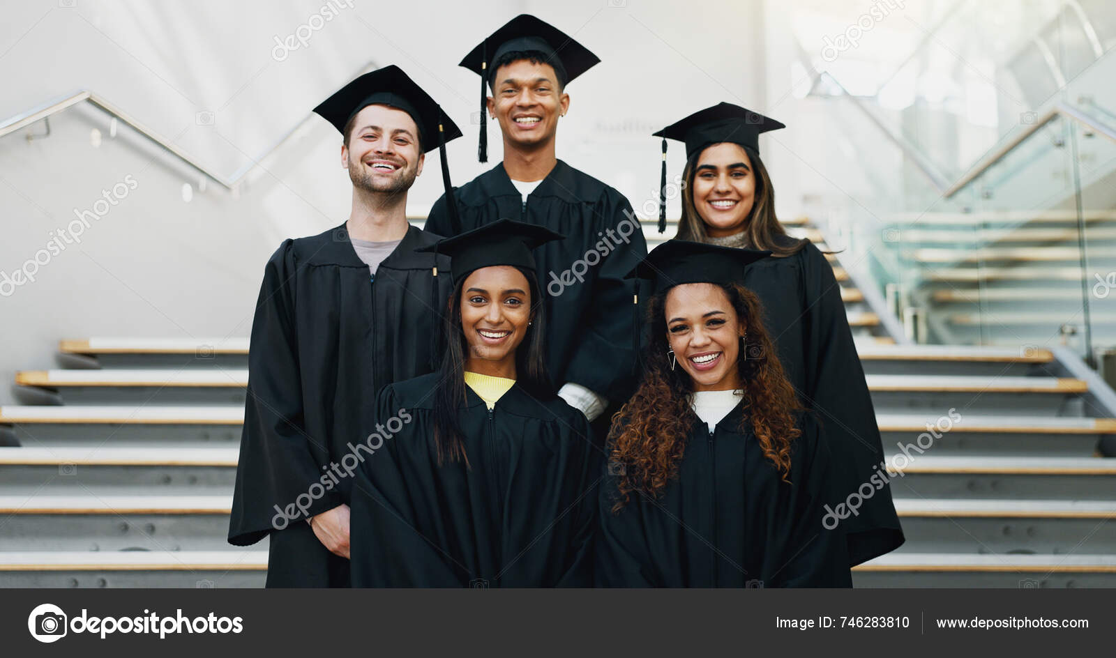 Students Graduation Class Portrait Stairs Education Learning Group ...