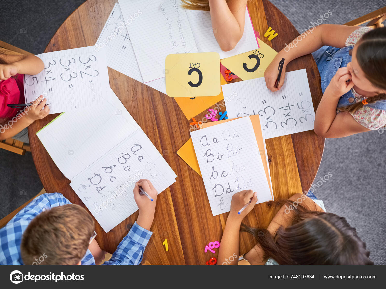 Education Group Children Learning Write Practice Activity Classroom ...