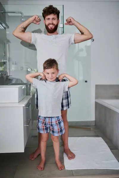 Father son muscle Stock Photos, Royalty Free Father son muscle Images | Depositphotos