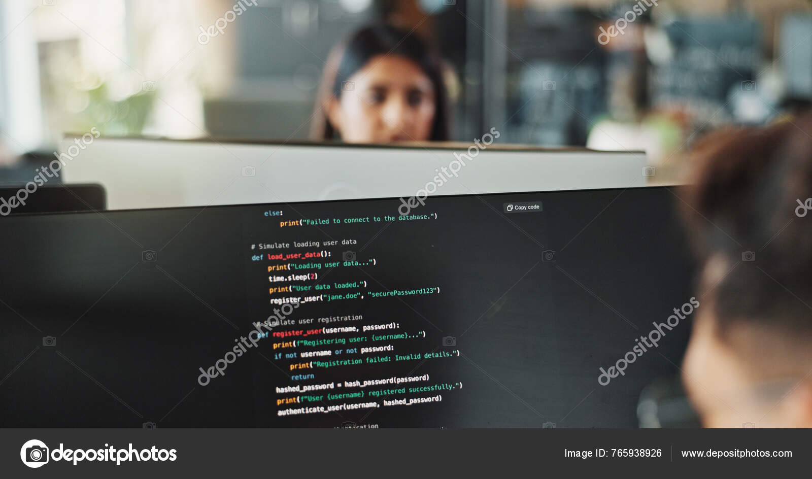 People Programmer Computer Screen Code Web Design Prompt Login ...