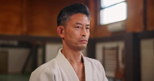 Face Asian Man Bow Dojo Respect Karate Practice Etiquette Self — Stock ...