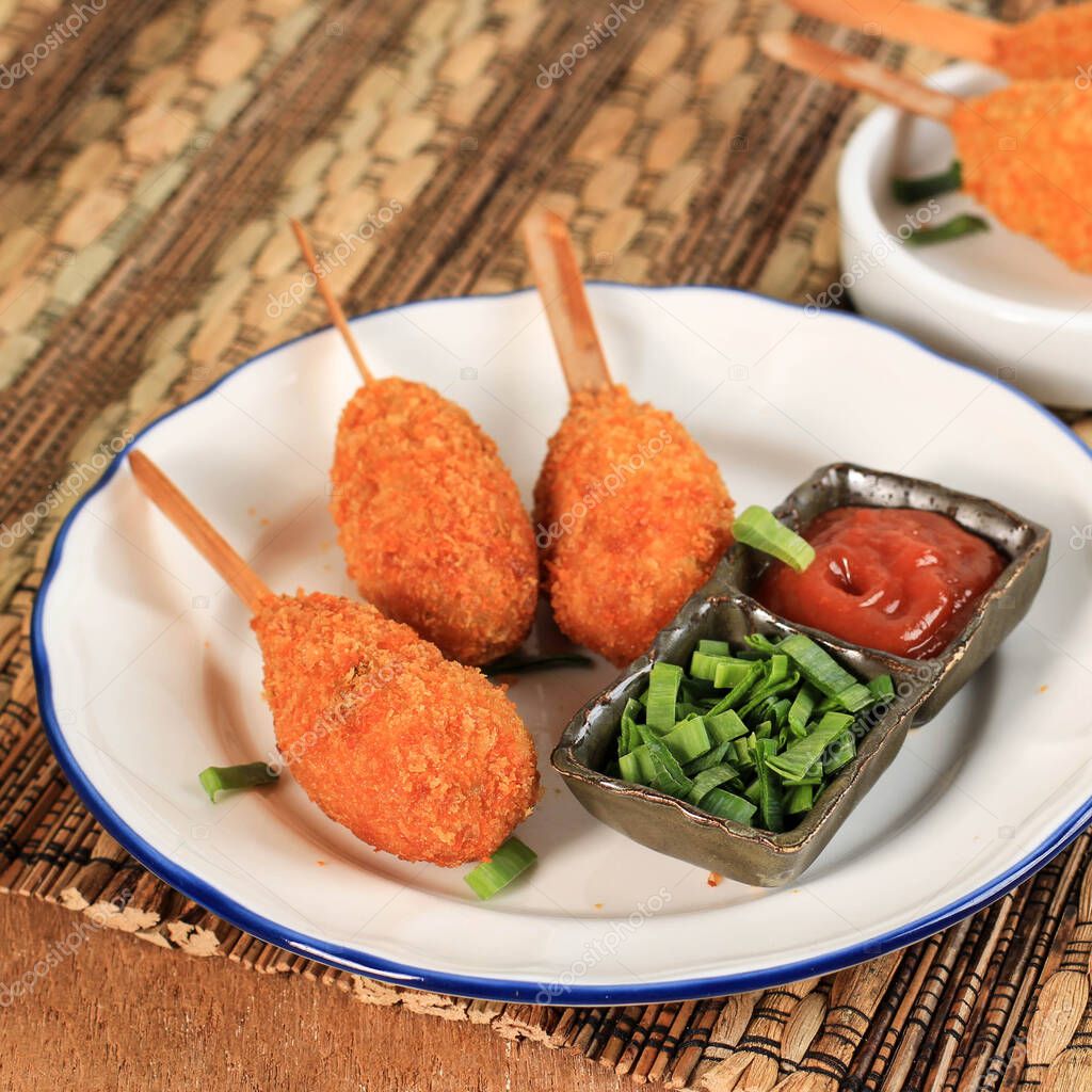 Selected Focus Chicken Sempol, Indonesian Food. Sempol is a Snack Made ...