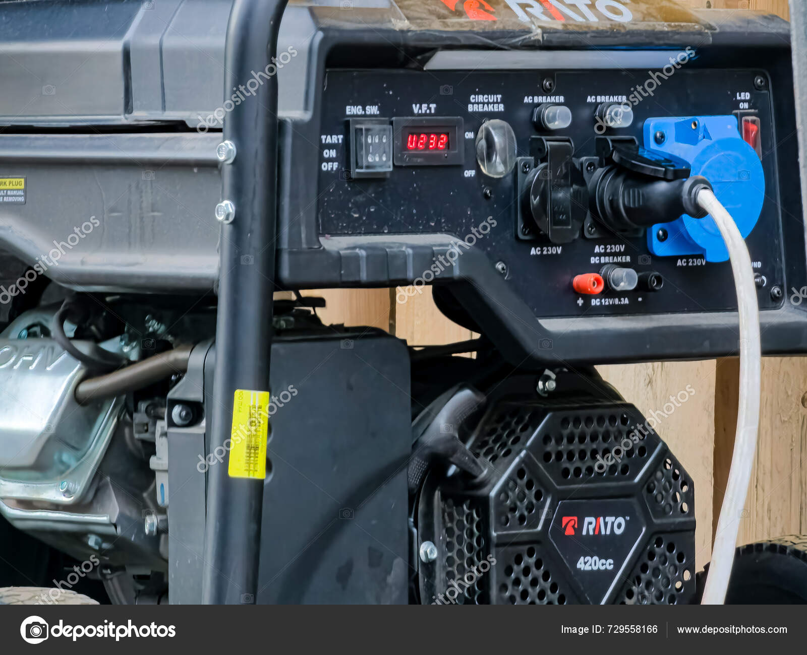 Power Supply Generator Placed Street Sidewalk Outdoor Diesel Power ...