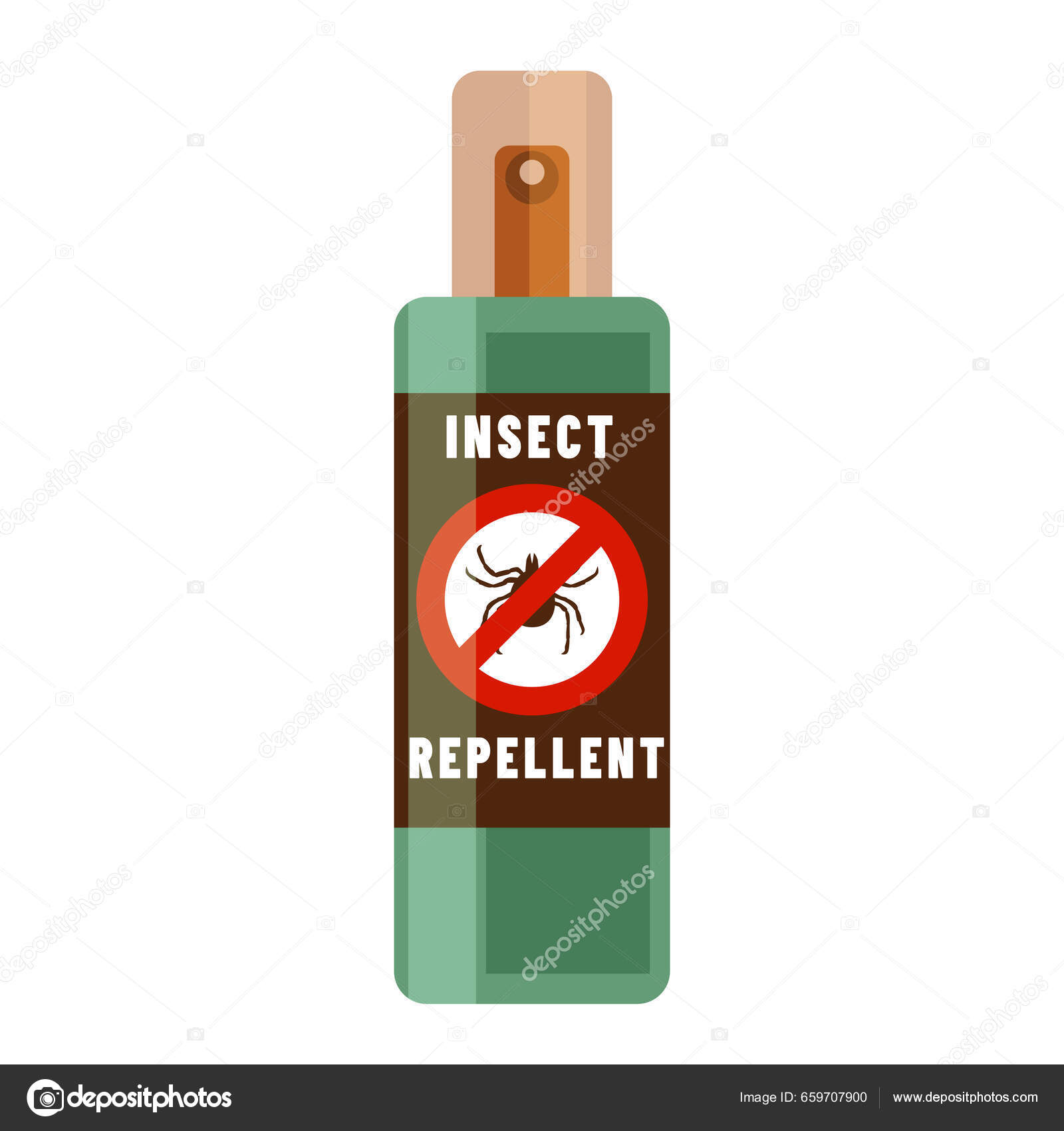Tick Free Spray Insects Repellent Vector Bottle Illustration Isolated ...