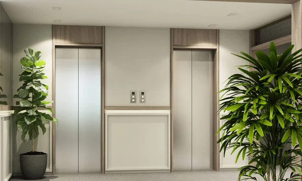 elevator hall entrance to hotel or company office The interior design ...