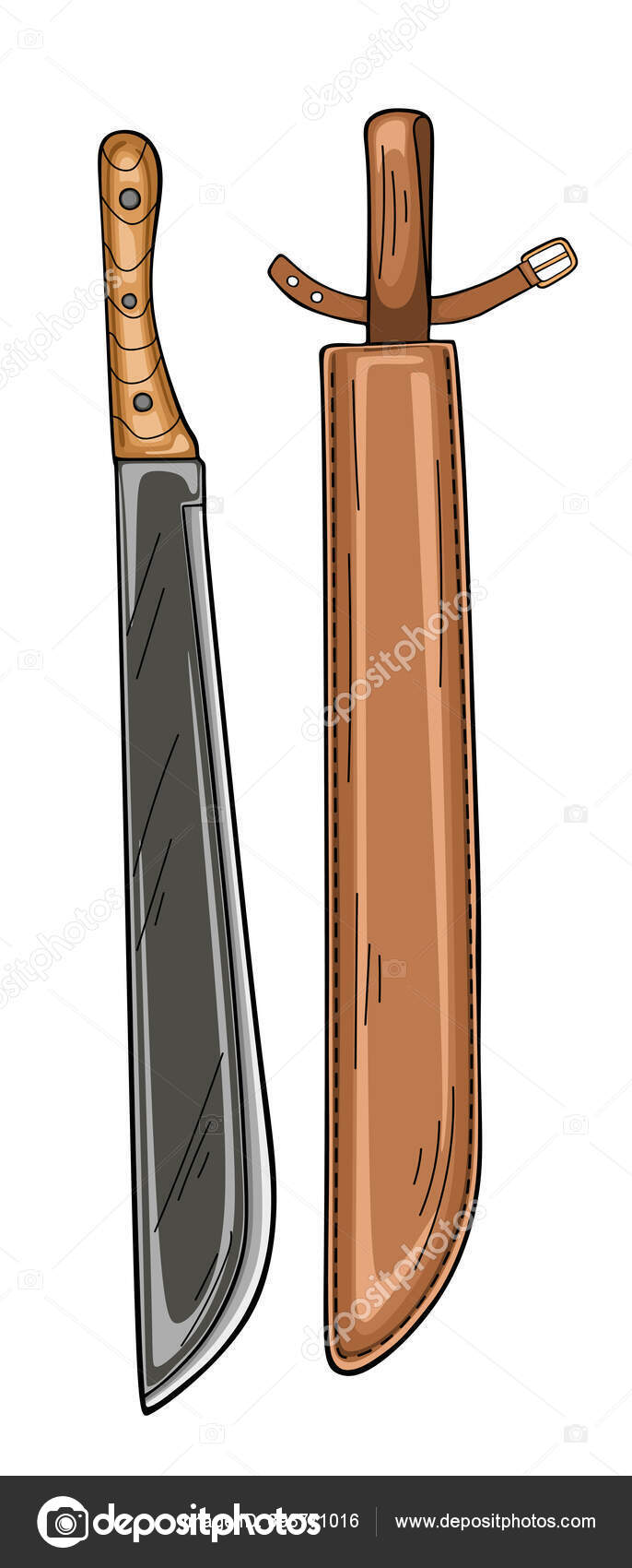 Machete Vector Isolated White Background Stock Vector by ©_leonid_li ...