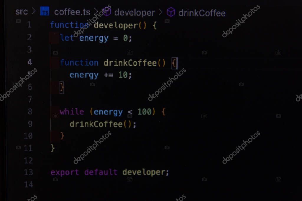 pantalla de código, fondo con código sobre el café, concepto de ...