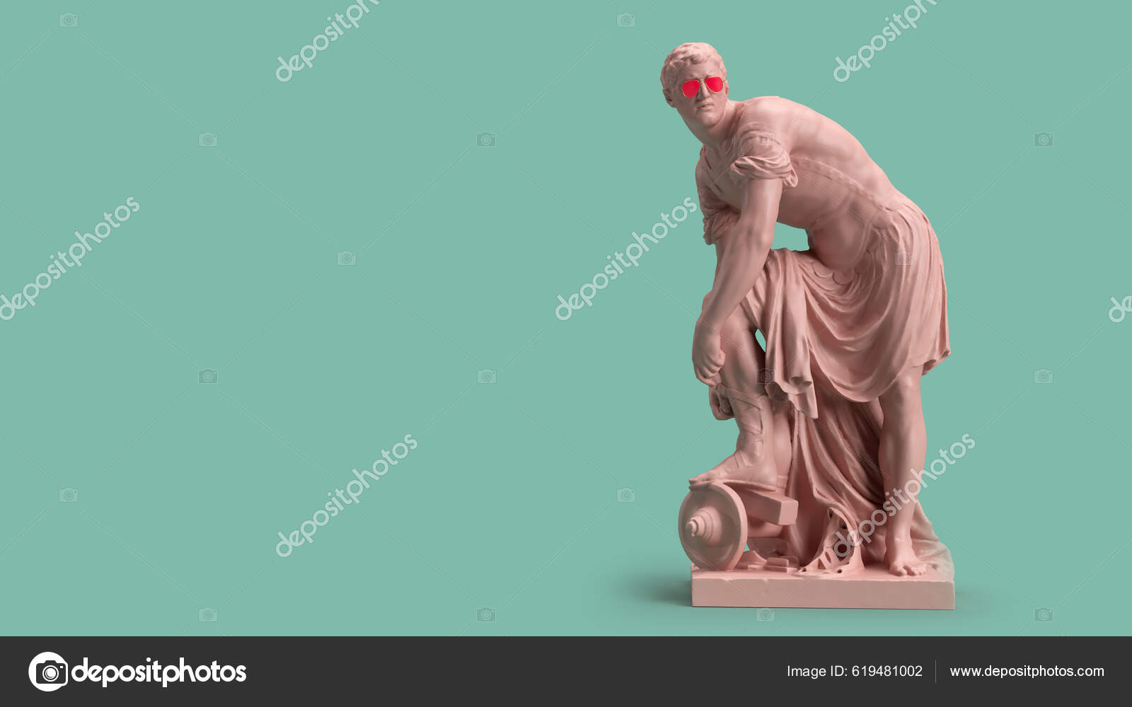 Render Sculpture Roman Athlete Sport Art Background Pastel Colors ...