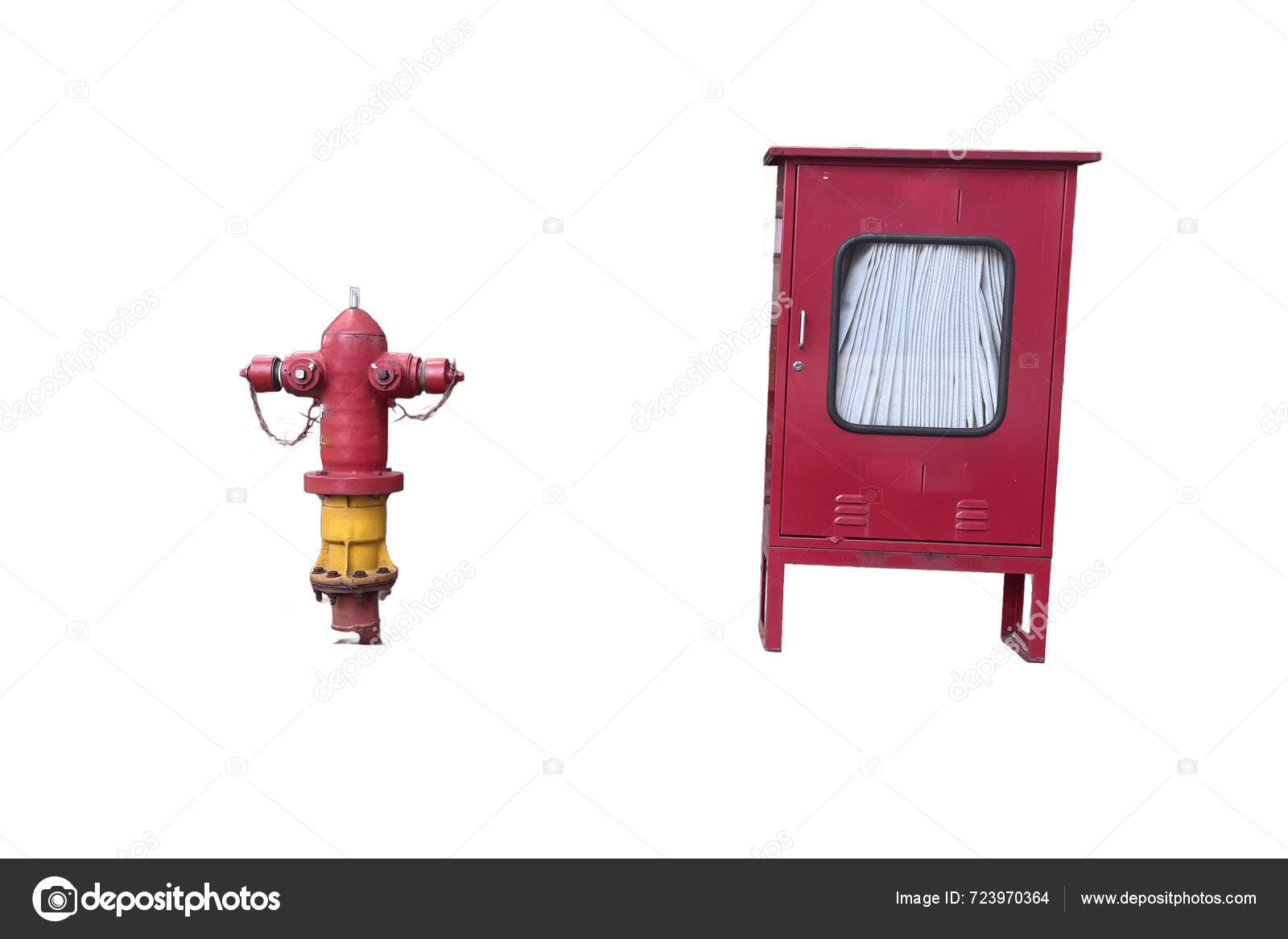 Fire Hydrant Fire Hose Reel Isolated White Background — Stock Photo ... Fire Hydrant Fire Hose Reel Isolated White Background — Stock Photo ...