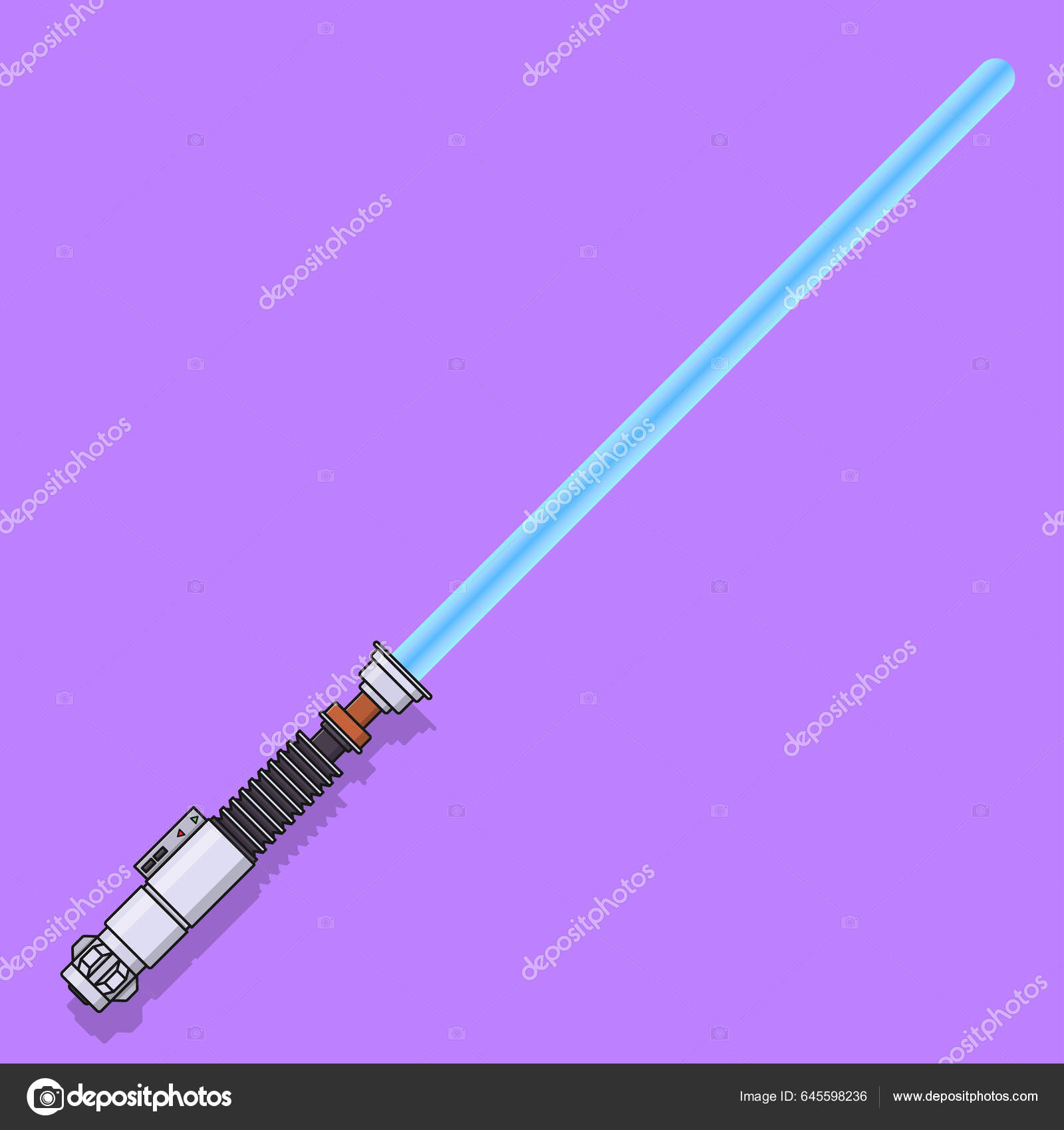 Lightsaber Vector Icon Illustration Outline Design Element Clip Art Web Stock Vector by ...