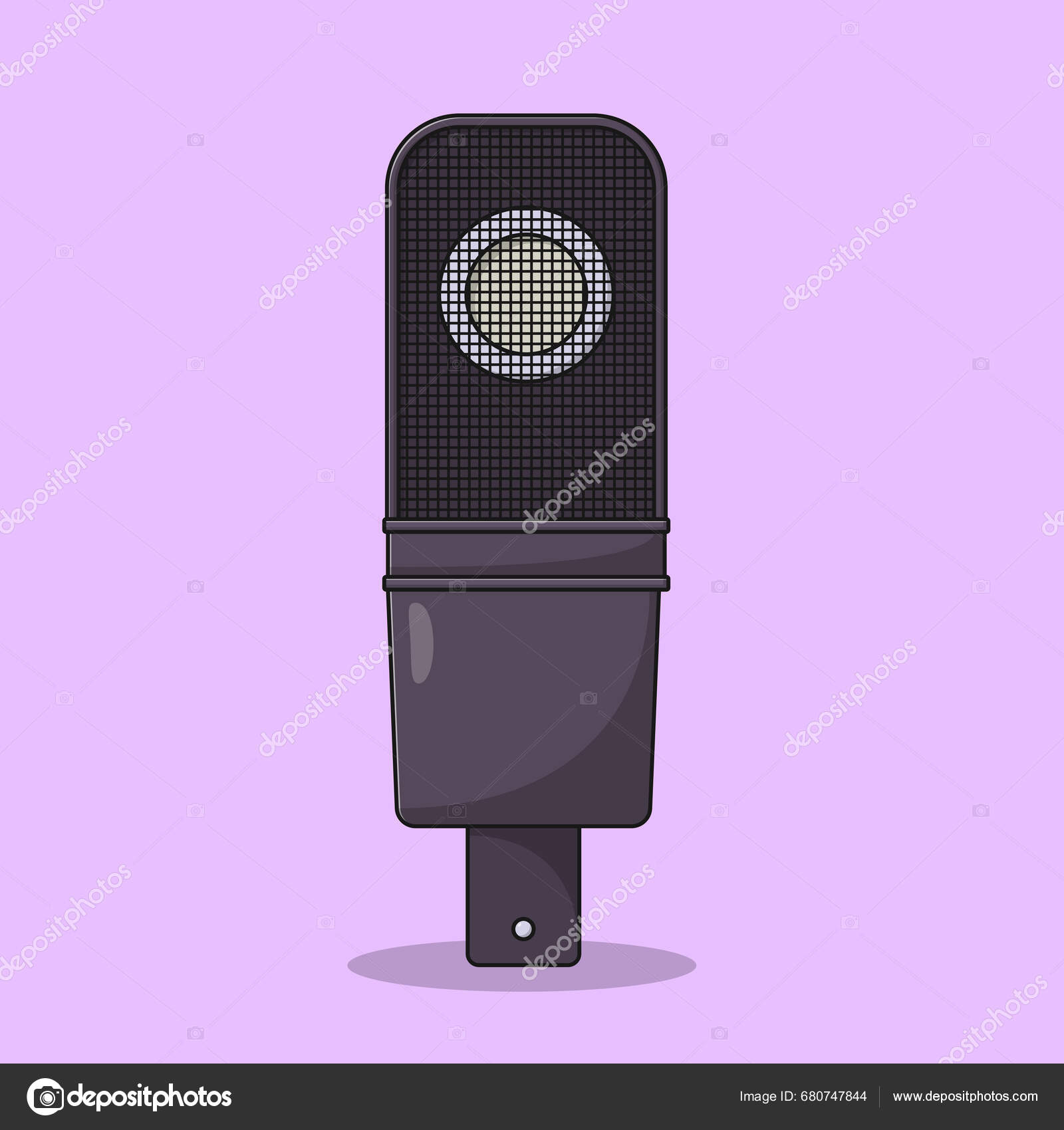 Microphone Vector Icon Illustration Vector Mike Flat Cartoon Style ...