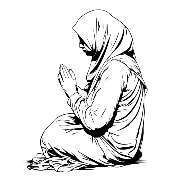 Mujer orando imágenes de stock de arte vectorial | Depositphotos