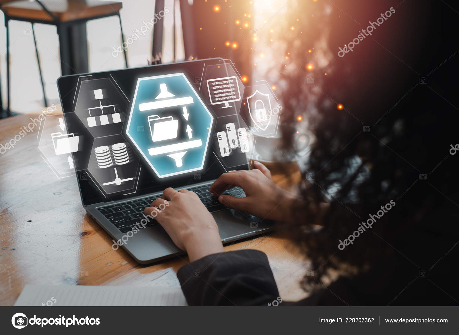 Visual Representation Data Compression Showcasing Digital Transformation Cloud Storage ...