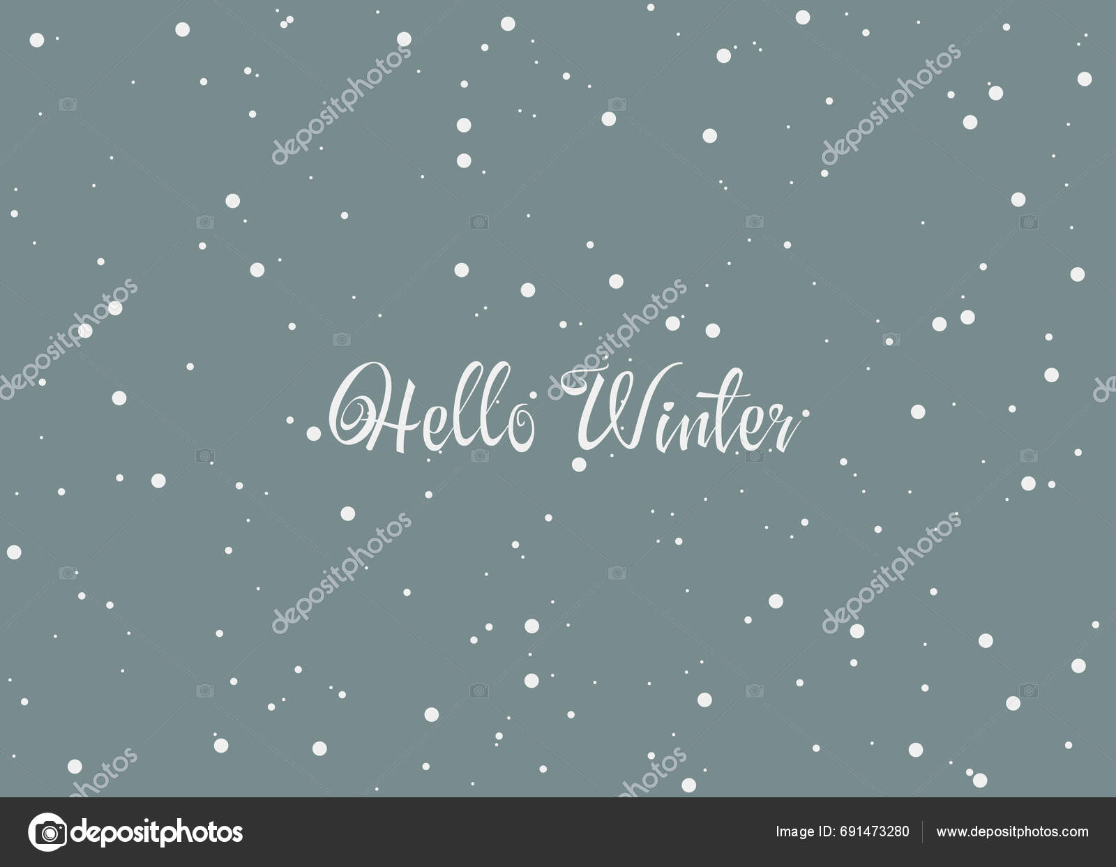Hello Winter Flyer Template Greeting Seasonal Card Snowfall ...