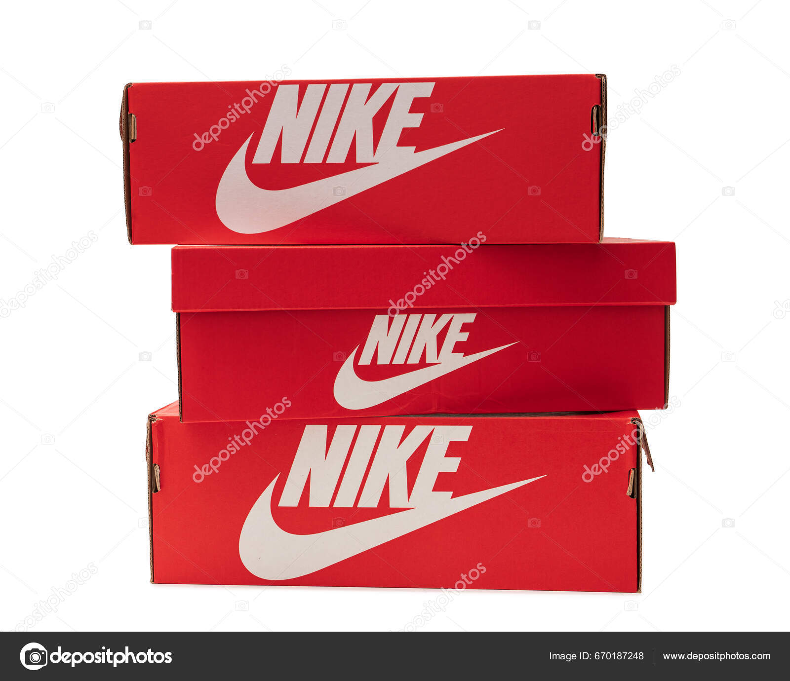 Nike Stackable Shoe Boxes Isolated White Background Udine Italy_August ...