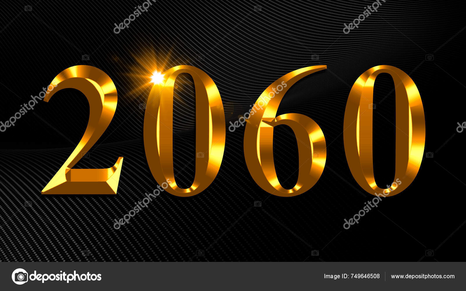 Number 2060 Gold Text Black Background — Stock Photo © CUNDO #749646508