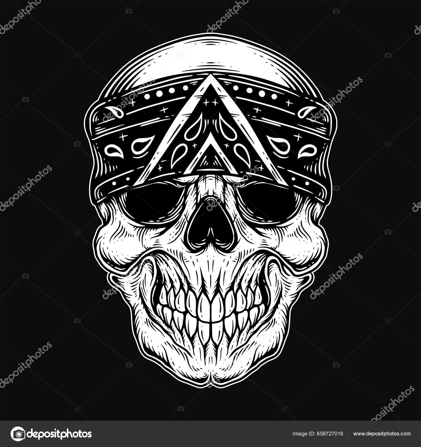 Dark Art Skull Gangster Tattoo Vintage Gangsta Apparel Hand Drawing ... Dark Art Skull Gangster Tattoo Vintage Gangsta Apparel Hand Drawing ...