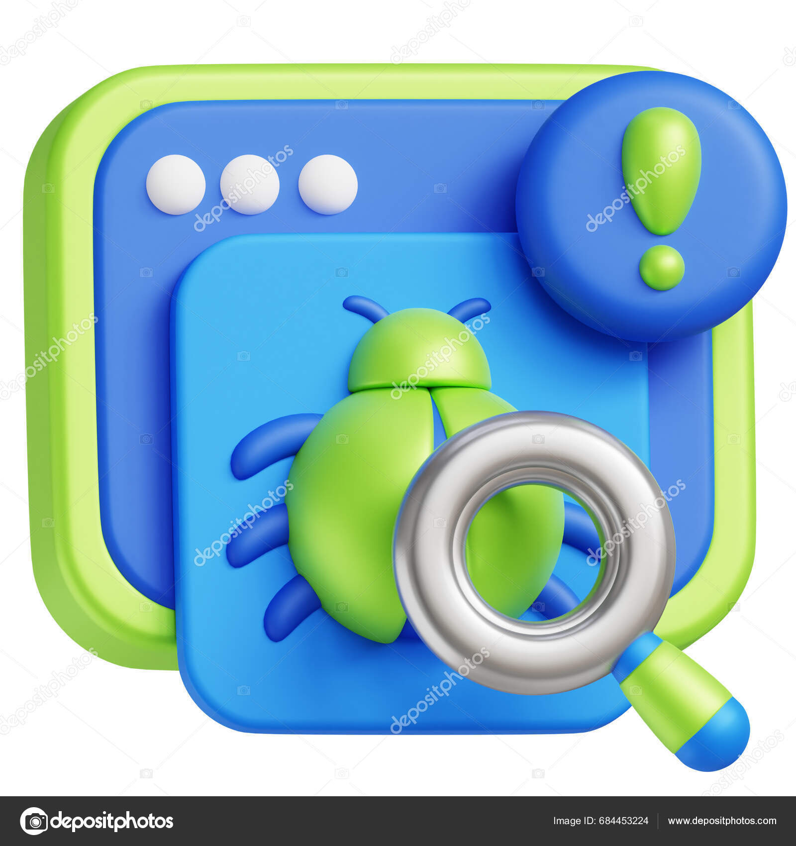 Rendering Bug Detection Virus Malware Attack Warning — Stock Photo ...