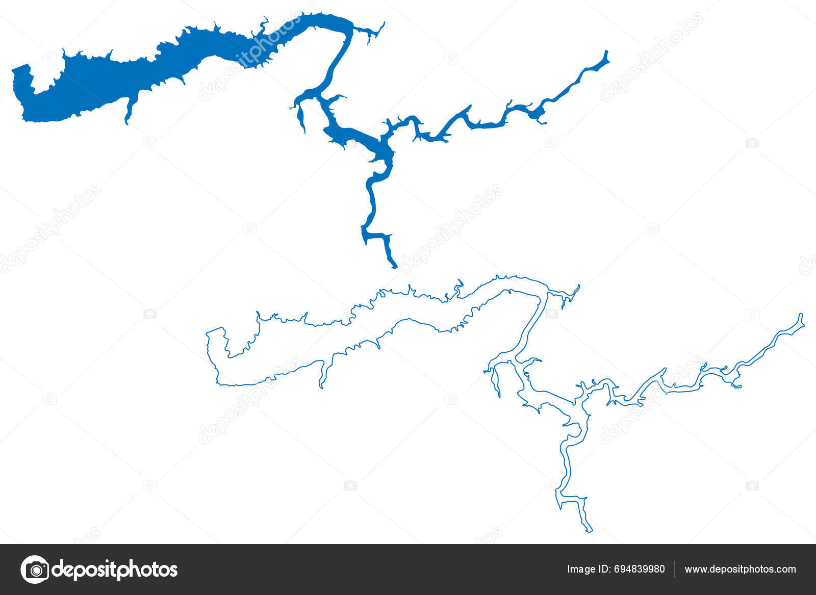 Chalillo Lake Belize Map Vector Illustration Scribble Sketch Chalillo ...
