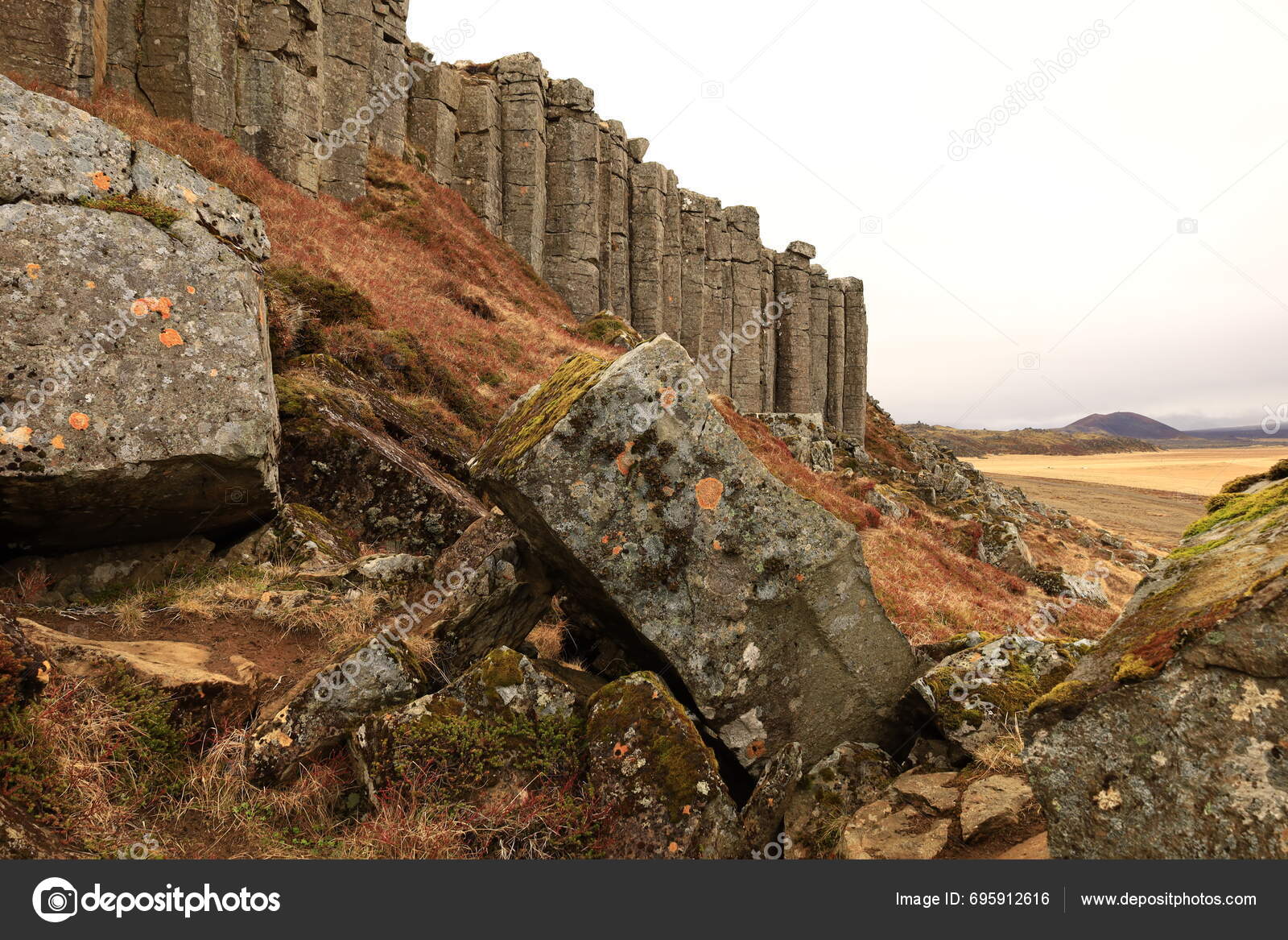 Gerduberg Cliff Dolerite Coarse Grained Basalt Rock Located Western ...