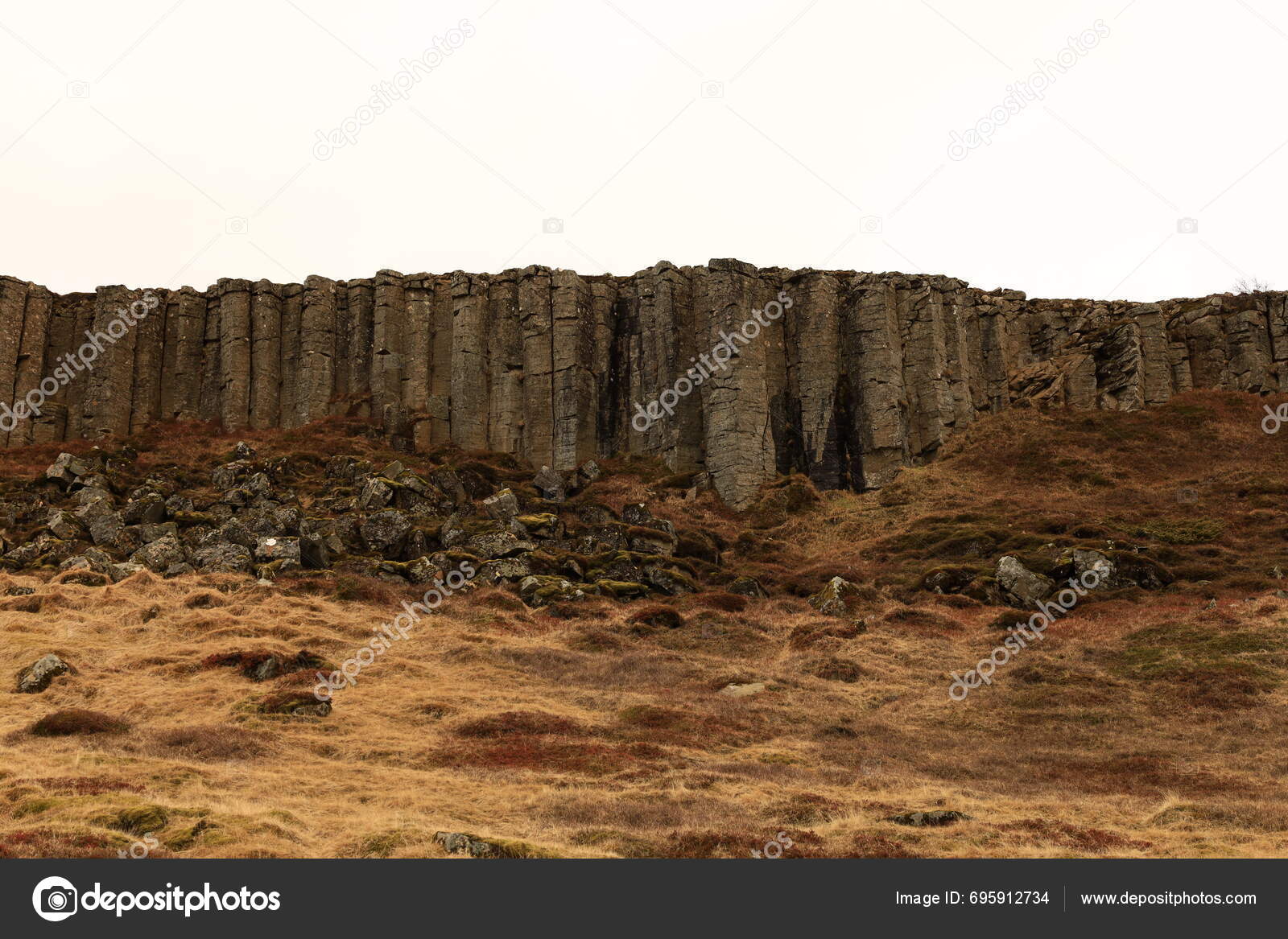 Gerduberg Cliff Dolerite Coarse Grained Basalt Rock Located Western ...
