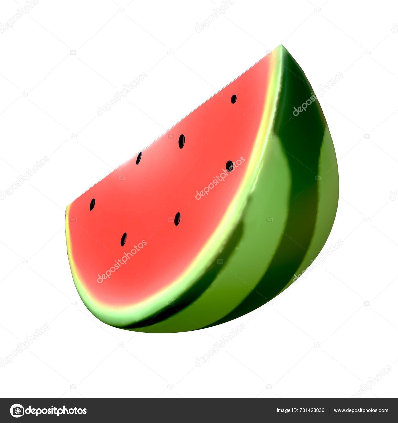 Cute Watermelon Render Realistic Fresh Fruit — Stock Photo ...