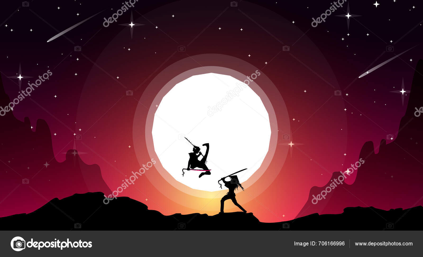 Samurai Full Moon Wallpaper Samurai Duel Wallpaper Samurai Fight Duel ...