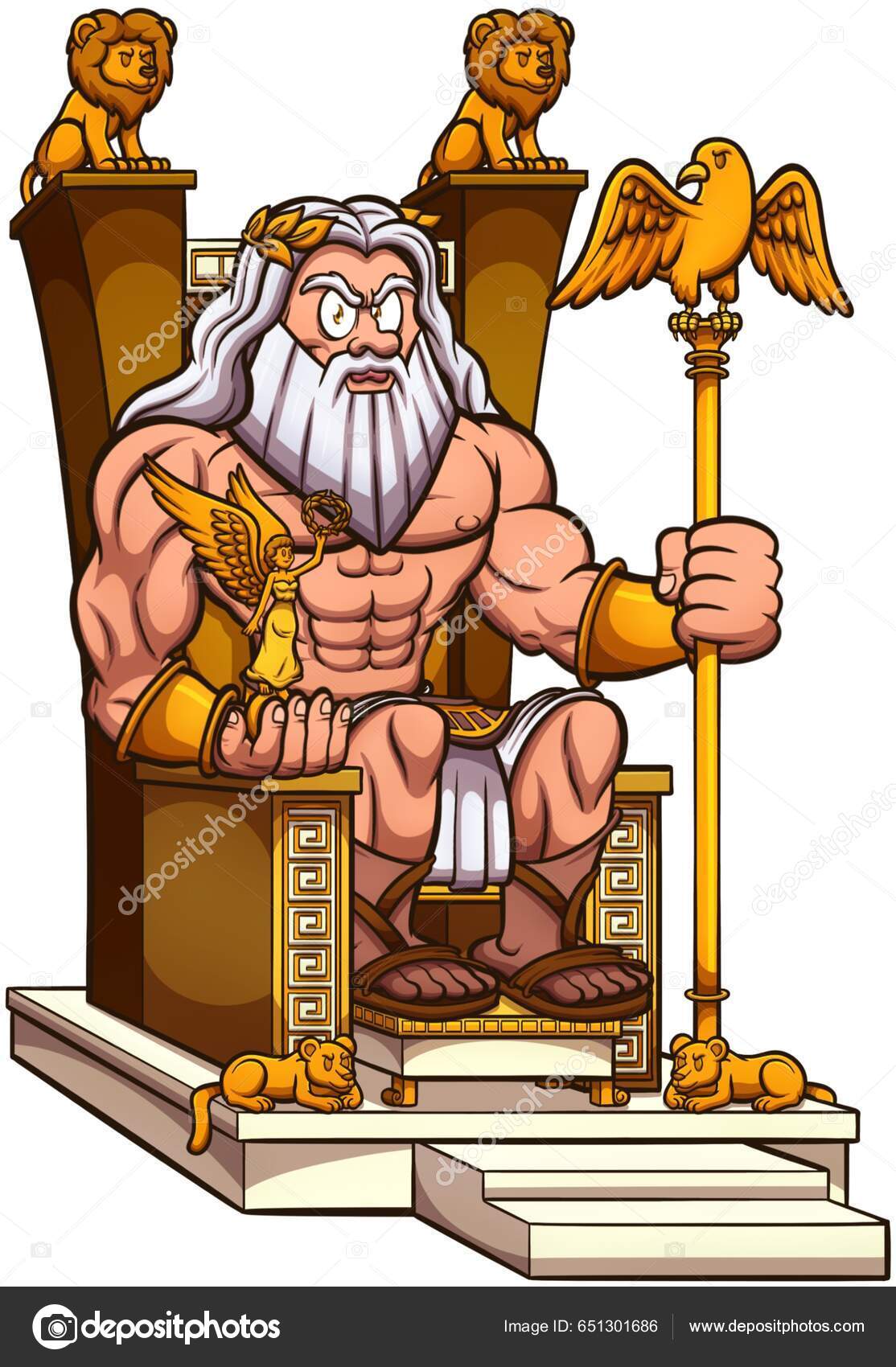 Zeus Trono Vector Clip Ilustração Arte Com Gradientes Simples Tudo ...
