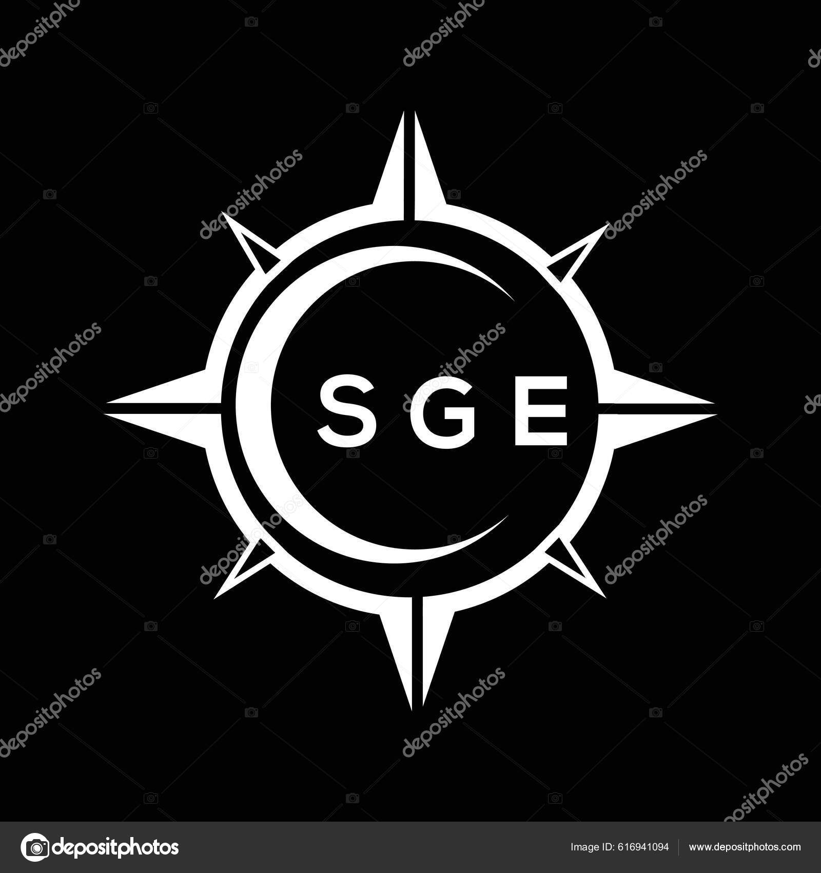 Sge Abstract Technology Circle Setting Logo Design Black Background Sge ...