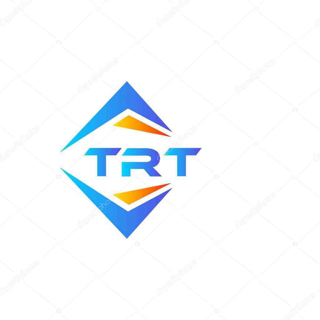 Diseño de logotipo de tecnología abstracta TRT sobre fondo blanco. TRT iniciales creativas letra ...